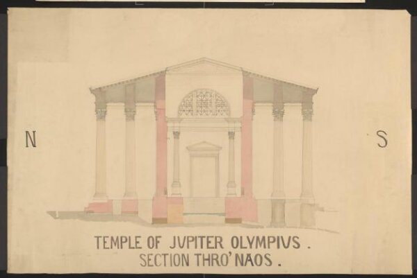 Temple of Jupiter Olympius. Section Thro' Naos. | Penrose, Francis ...