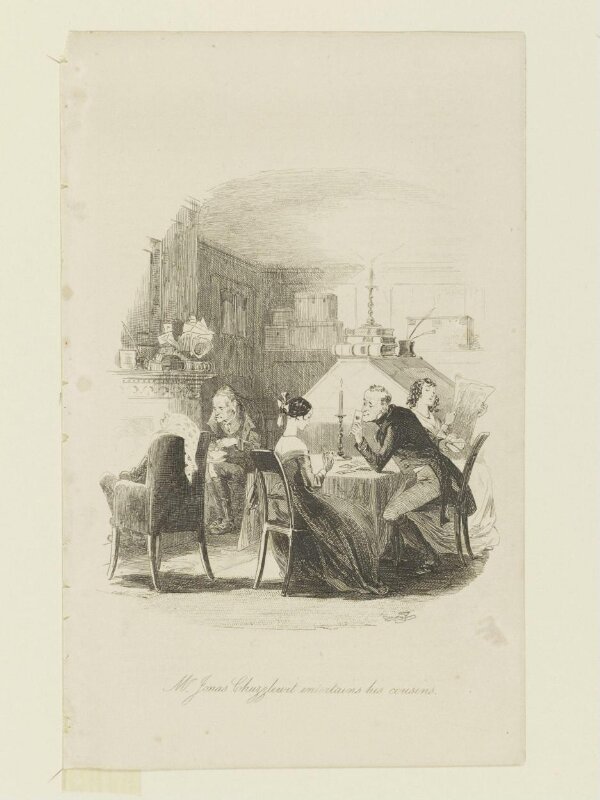 Mr Jonas Chuzzlewit entertains his cousins | Hablot Knight Browne ...