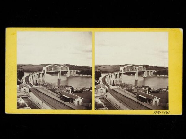 Stereoscopic photograph of Saltash railway station and bridge | William ...