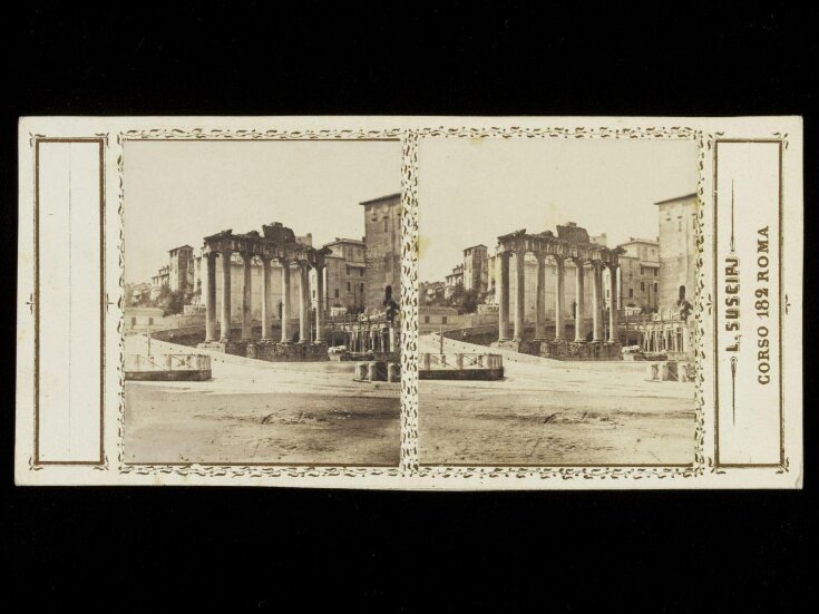 Stereoscopic photograph of a Roman colonnade | Lorenzo Suscipj | V&A ...