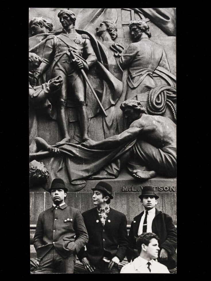 Untitled (Three Men in Hats in Front of Memorial) | Süssman, Felix | V ...