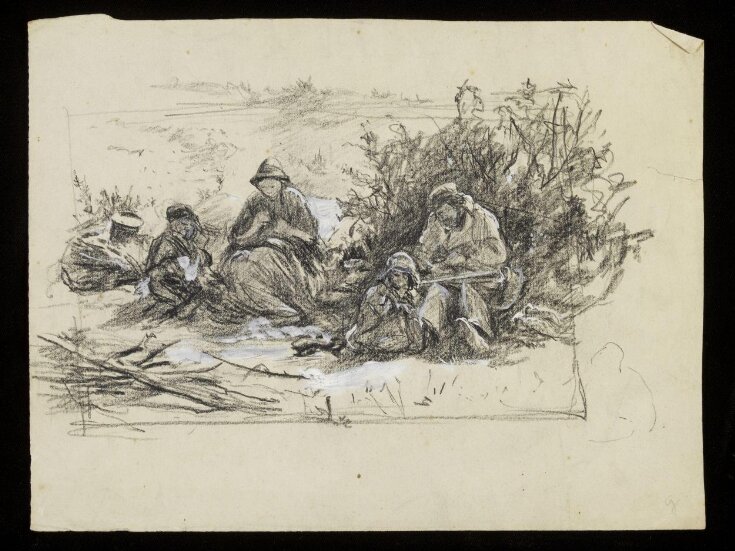 Men sitting in a field | Fildes, Luke (Sir, KB, KCVO, RA) | V&A Explore ...