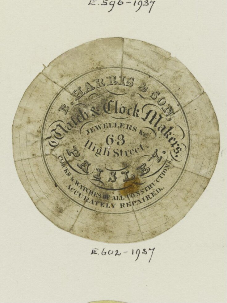 Watch Paper | Unknown | V&A Explore The Collections