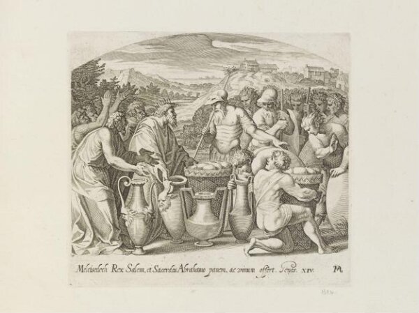 Melchizedek offering bread and wine to Abraham | Raphael | Villamena ...