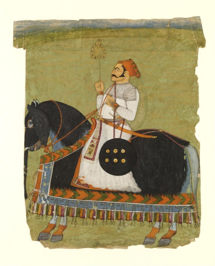 Maharaja Dhiraj Singh of Raghogarh on a caparisoned horse | Unknown | V ...