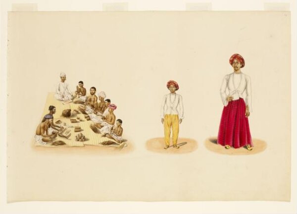 7 seated men making bidis (cigarettes) | Unknown | V&A Explore The ...