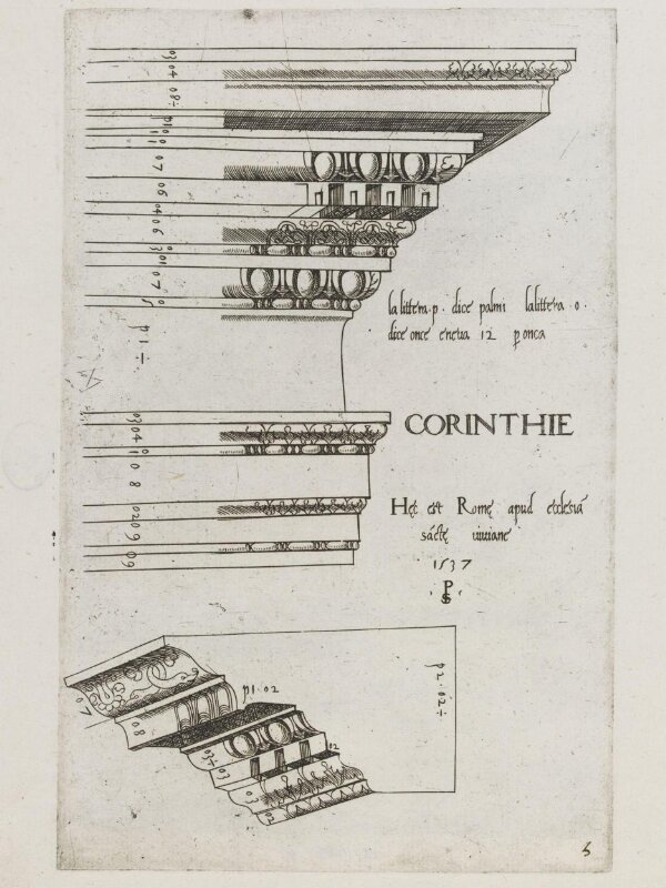 Corinthian entablature and cornice | Lafrery, Antonio | Monogrammist PS ...