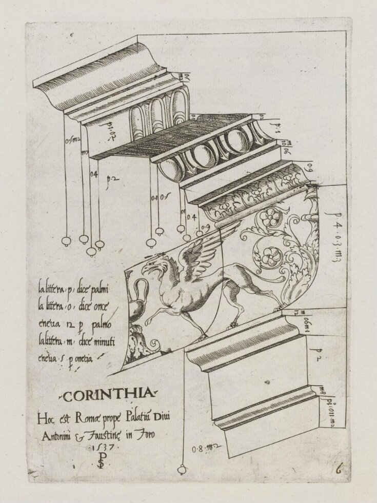 Corinthian entablature | Lafrery, Antonio | Monogrammist PS | V&A ...