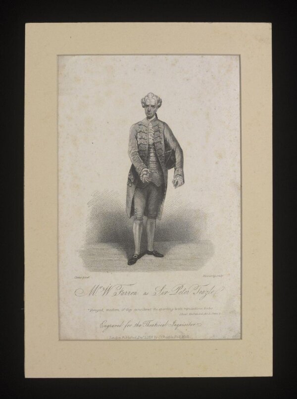 Mr. W. Farren as Sir Peter Teazle | Clater | J. Kennerley | V&A Explore ...
