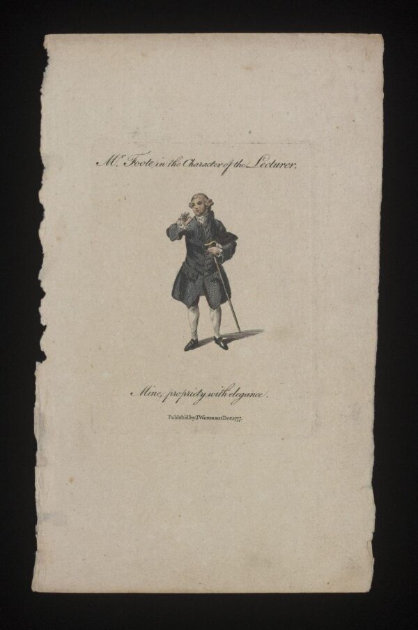 Mr Foote in the character of the Lecturer | V&A Explore The Collections