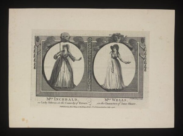 Mrs. Inchbald as Lady Abbess in the Comedy of Errors and Mrs. Wells in ...