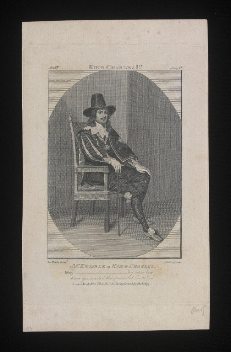 Mr Kemble as King Charles | John Bell | De Wilde | Philip Audinet | V&A ...