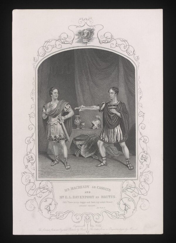 Mr Macready as Cassius and Mr. E. L. Davenport as Brutus | John Jabez ...