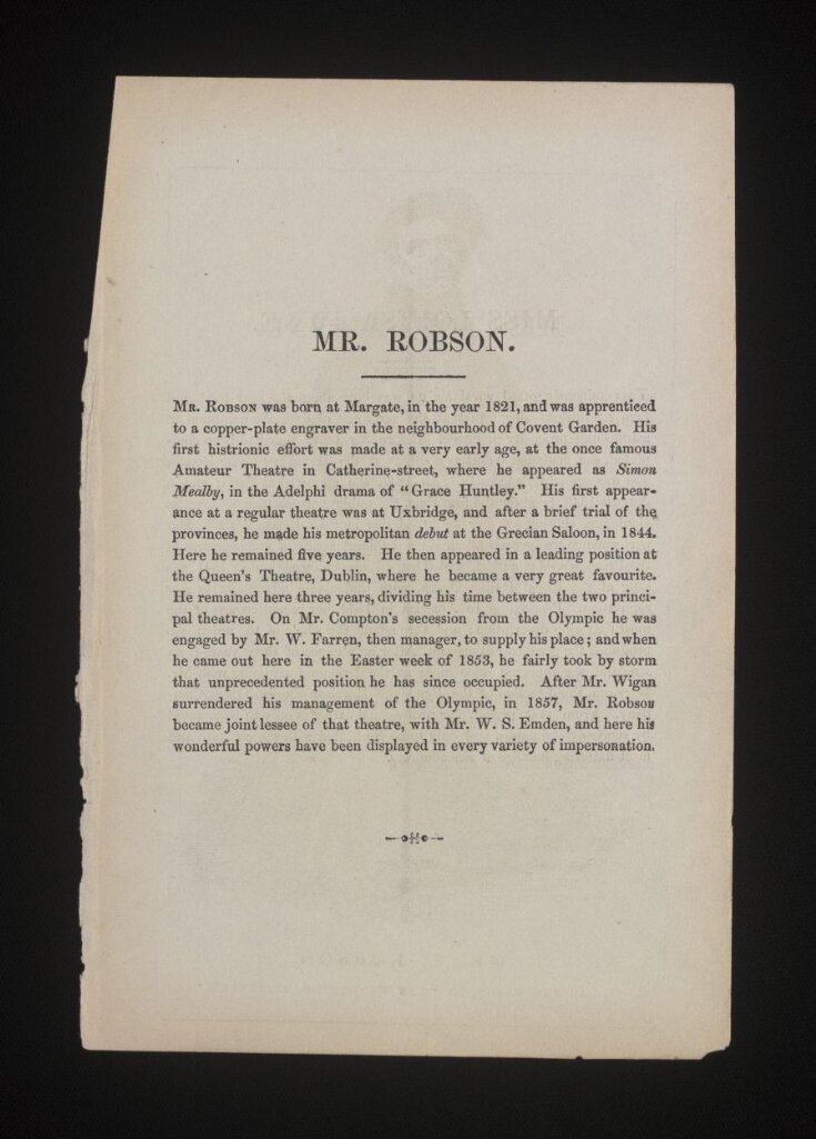 Mr Robson | unknown | V&A Explore The Collections