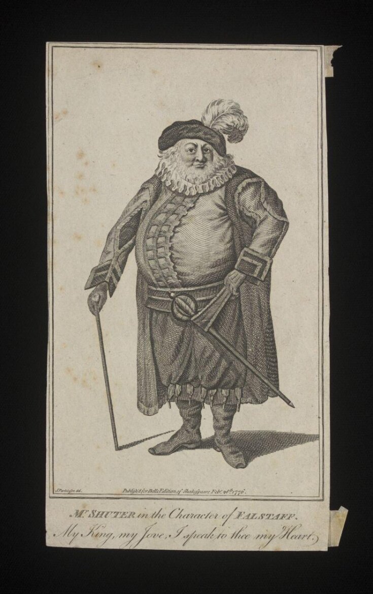 Mr Shuter as Falstaff | John Bell | J Parkinson | Unknown | V&A Explore ...