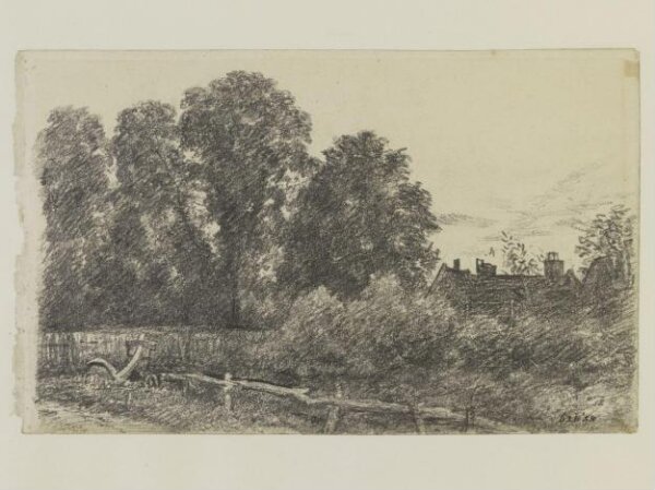 Landscape with elm trees and a house | Constable, John (RA) | V&A ...