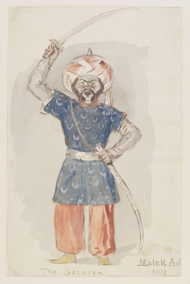 drawing of The Saracen in Malek Adel | Chalon, Alfred Edward | V&A ...