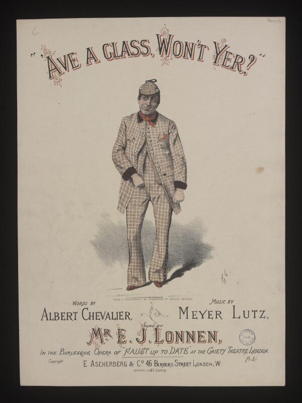 'Ave a Glass, Won't Yer? | W. Meyer Lutz | Albert Chevalier | V&A ...