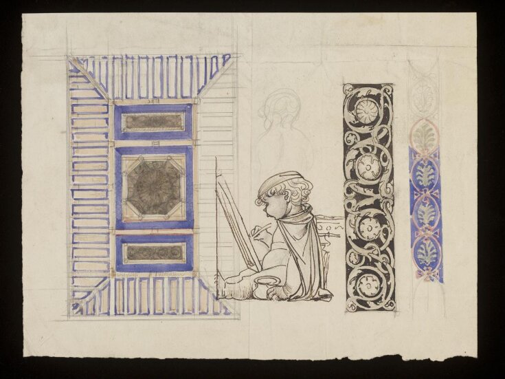 Design for the ceiling of the North Staircase and other decoration ...