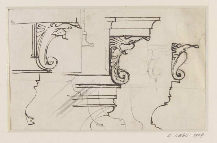 Sketches of cross-sections of entablatures | Godfrey Sykes | V&A ...