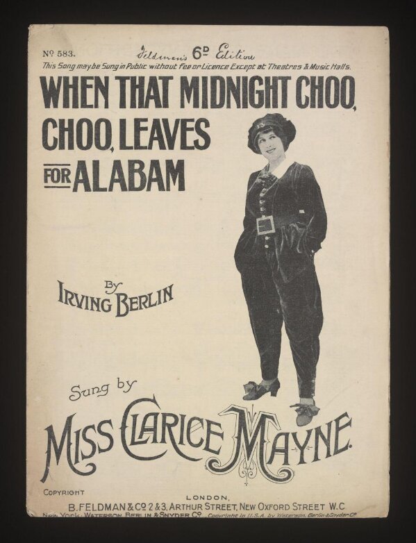 When That Midnight Choo, Choo, Leaves for Alabam | Berlin, Irving | V&A ...