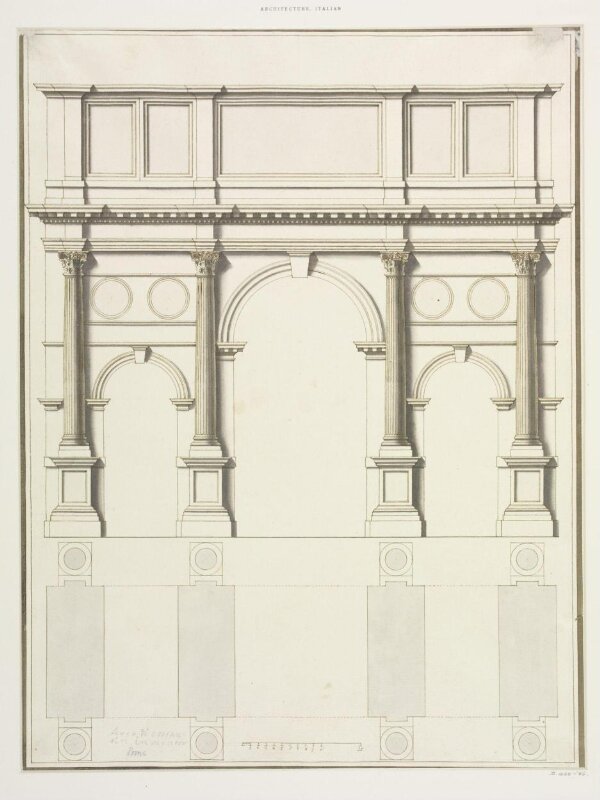 Elevation and plan of the Arch of Constantine, Rome | Unknown, circle ...
