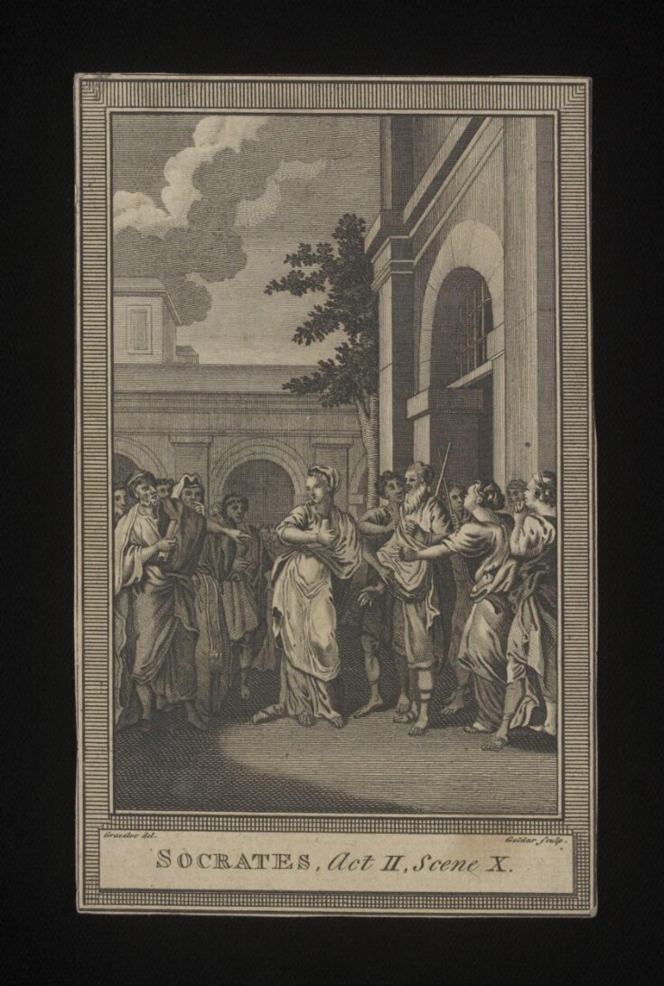 Print depicting Act II, Scene 10 of Socrates, | Goldar, John | Gravelot ...