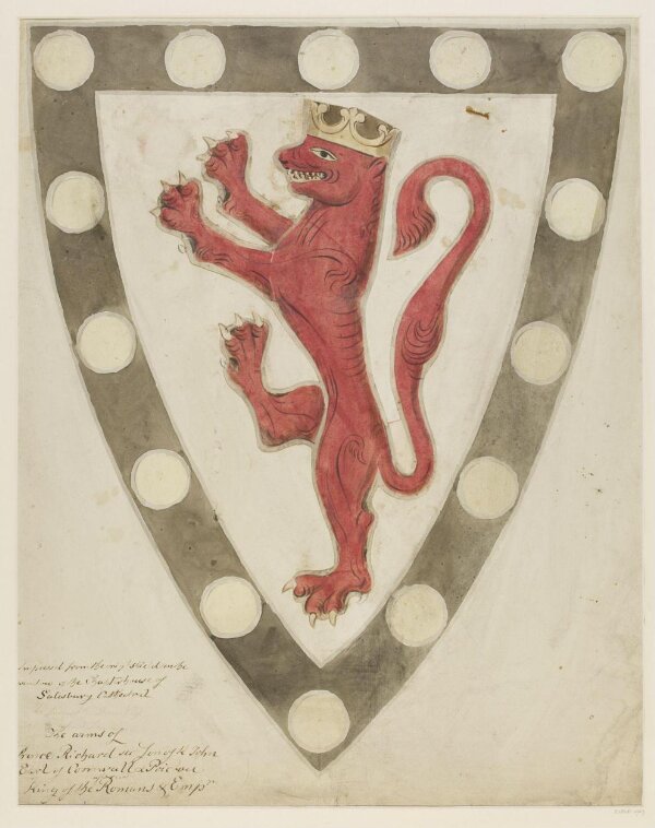 Arms of Prince Richard, Earl of Cornwall, second son of King John ...