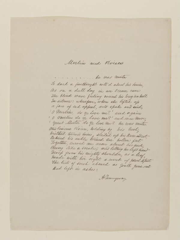 Text of poem 'Merlin and Vivien' from 'Illustrations to Tennyson's ...