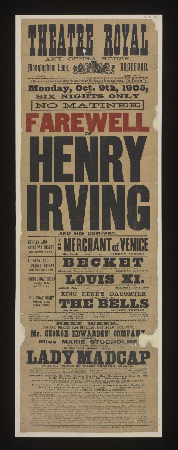 Theatre Royal and Opera House Bradford poster | V&A Explore The Collections