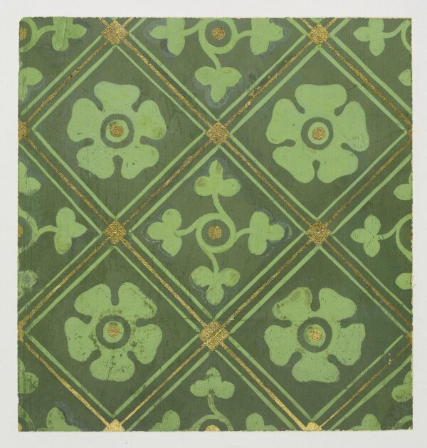 Textile design for small repeating diaper pattern | A.W.N. Pugin | V&A ...