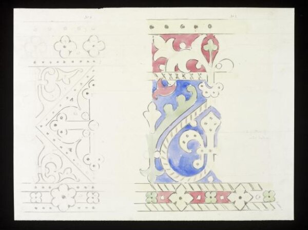 Two designs for alternative borders for a carpet | A.W.N. Pugin | V&A ...