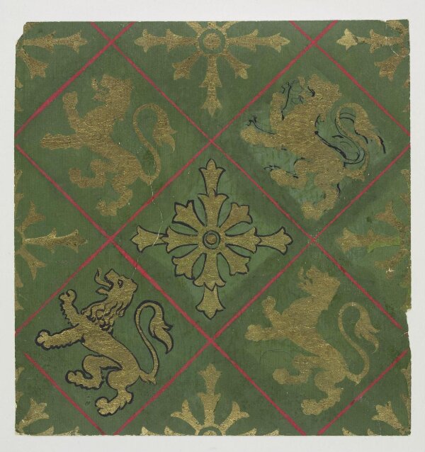 Textile design for small repeating diaper pattern | A.W.N. Pugin | V&A ...