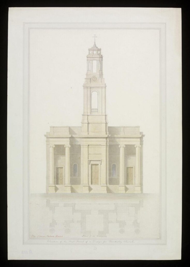 Elevation of the west front of Wordsley Church | Vulliamy, Lewis | V&A ...