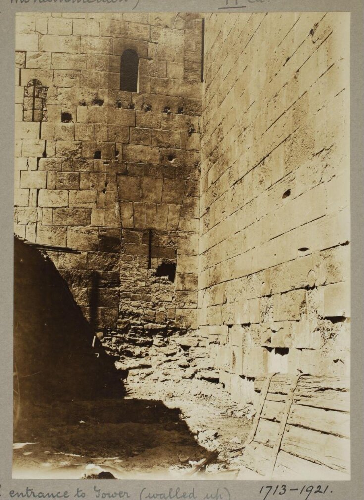 Original entrance to tower walled up, North Wall, Cairo | K.A.C ...