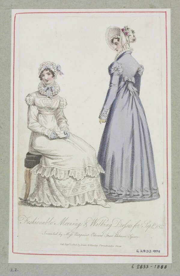 Fashionable Morning & Walking Dresses for Septr 1823 | Miss Pierpoint ...