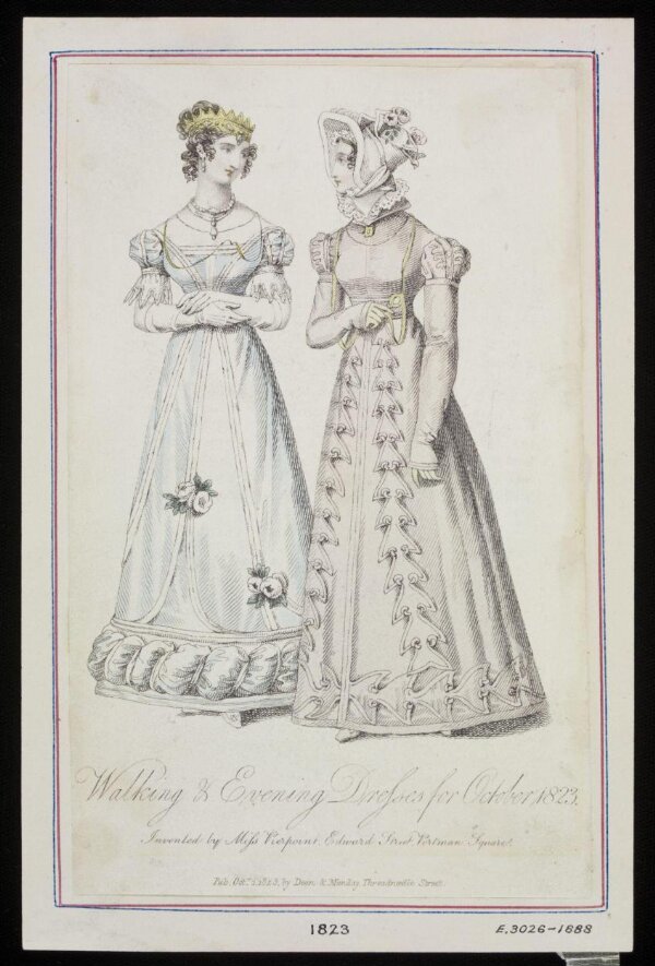 Walking & Evening Dresses for October 1823 | Miss Pierpoint | V&A ...