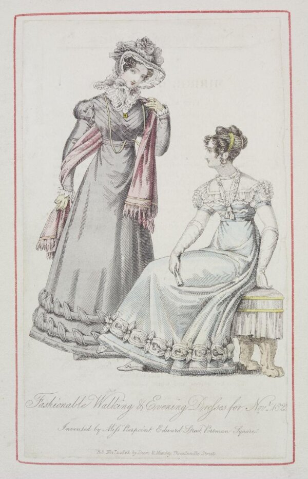 Fashionable Walking & Evening Dresses for Novr 1823 | Miss Pierpoint ...