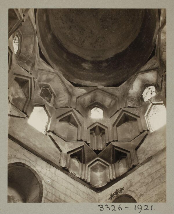Pendentive of dome in the mausoleum of Mamluk Princess Tulbiyya, Cairo ...