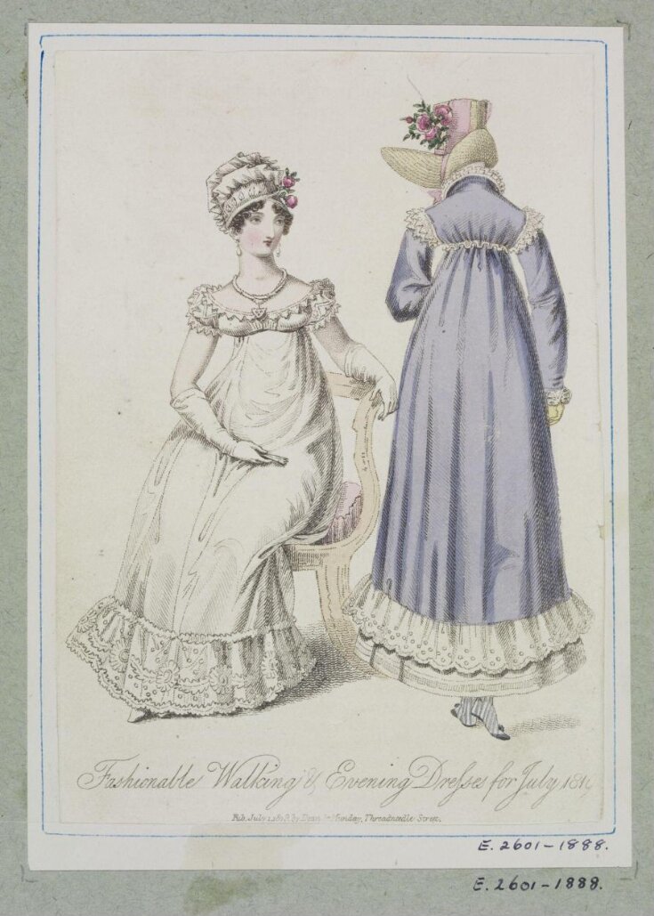 Fashionable Walking & Evening Dresses for July 1819 | V&A Explore The ...