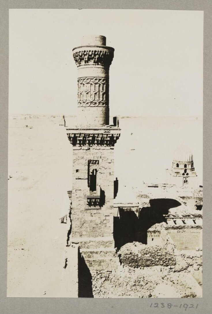 North minaret of the funerary khanqah of Mamluk Sultan Faraj Ibn Barquq ...