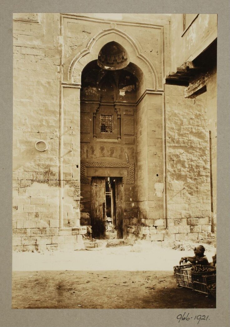 The entrance portal of the mosque of Qadi Yahya Zayn al-Din in Bulaq ...