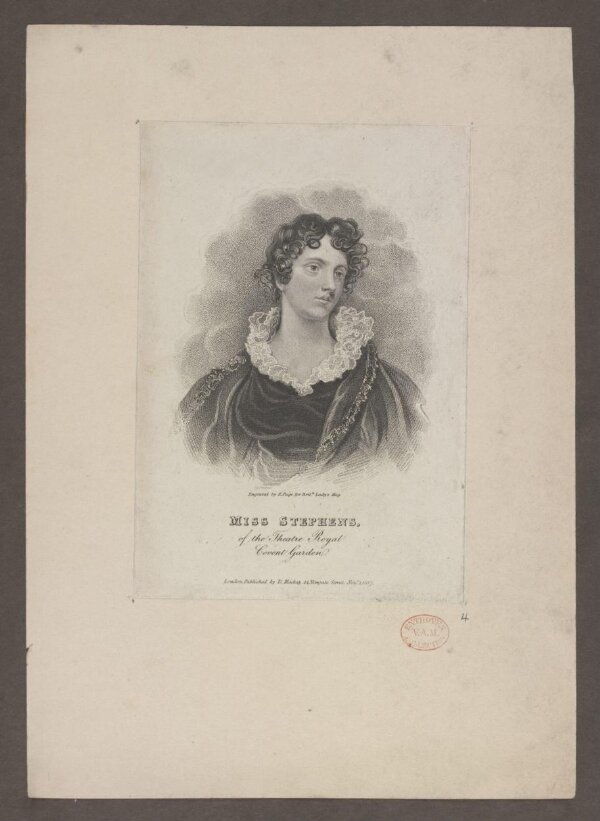 Miss Stephens of the Theatre Royal Covent Garden | Page, R. | V&A ...