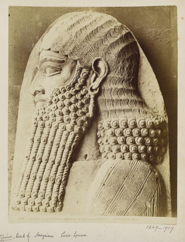 Relief of head of Assyrian officer. Paris: Louvre | Unknown | V&A ...