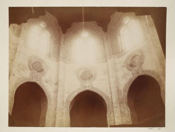 Interior of the dome in the mausoleum of Mamluk Sultan al-Mansur ...