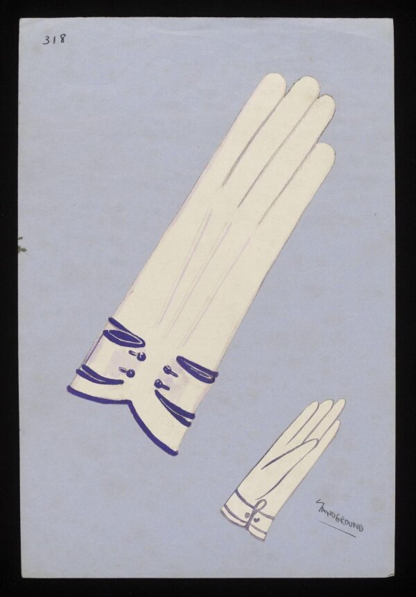 Design for a pair of leather gloves by Ruby Estelle Sandground ...