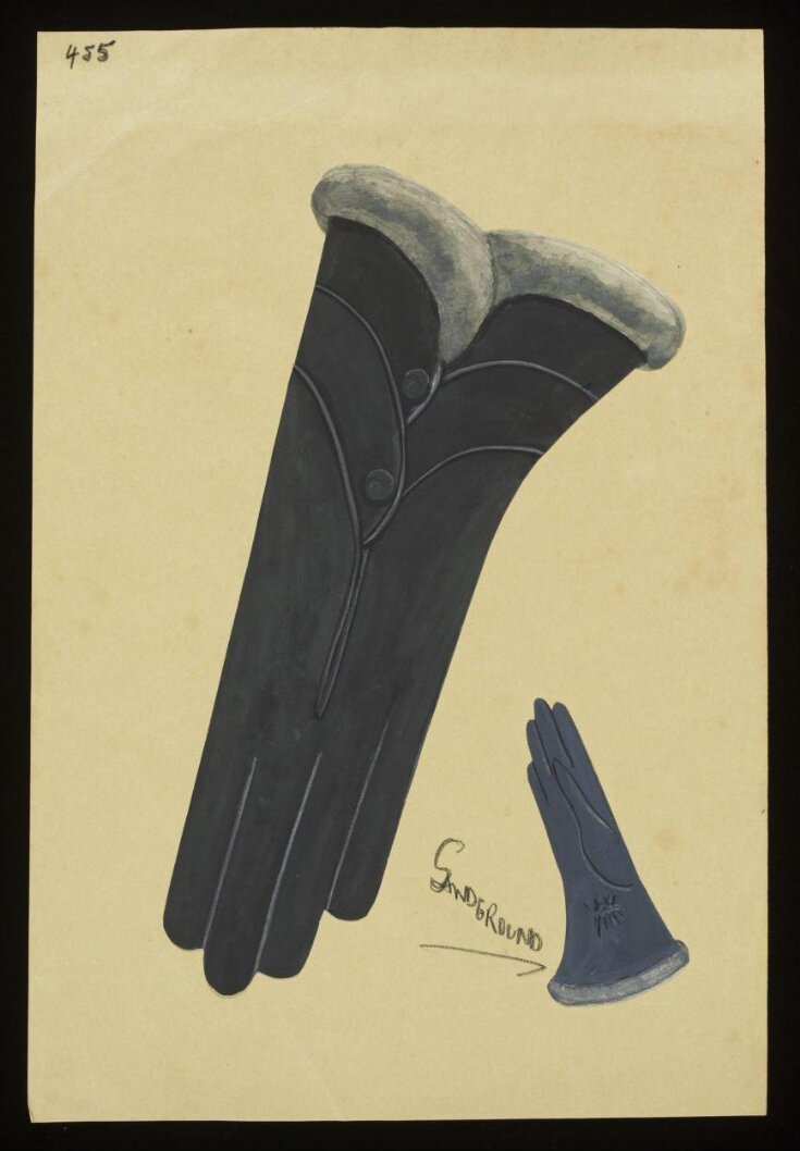 Design for a pair of leather gloves by Ruby Estelle Sandground ...
