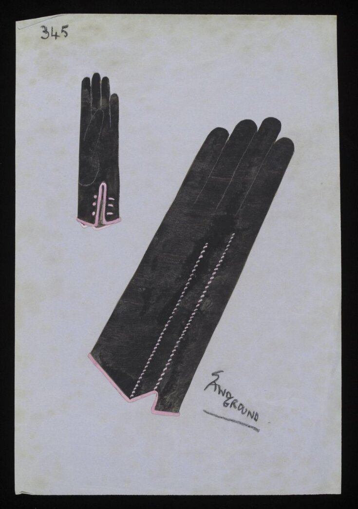 Design for a pair of leather gloves by Ruby Estelle Sandground ...