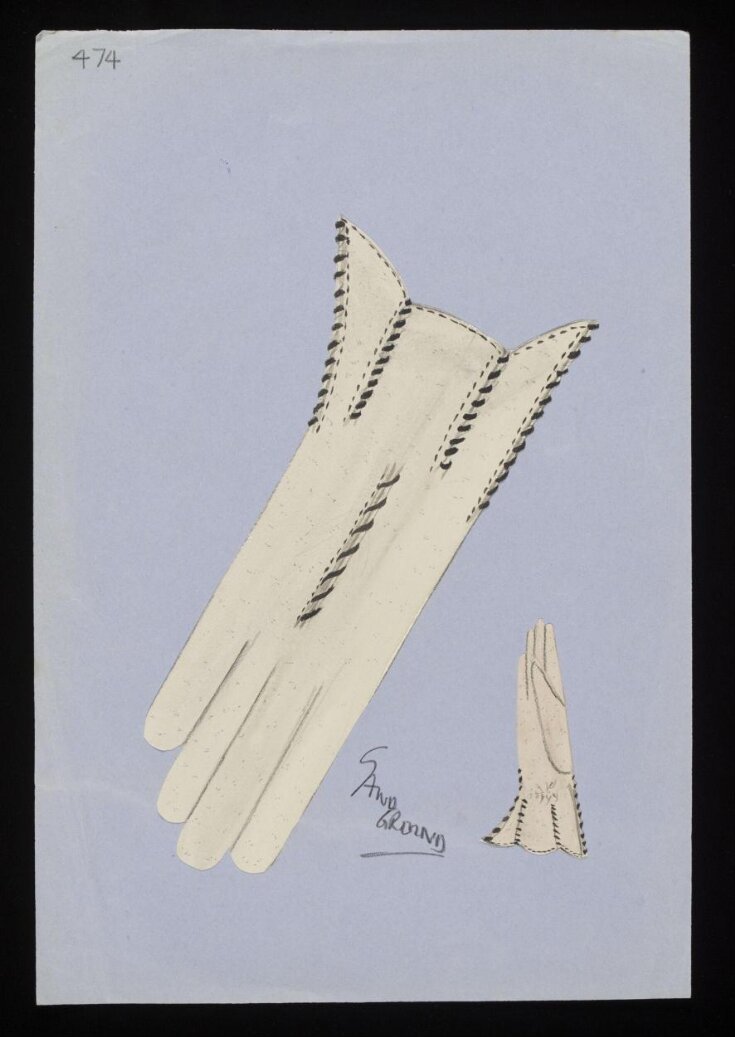 Design for a pair of leather gloves by Ruby Estelle Sandground ...