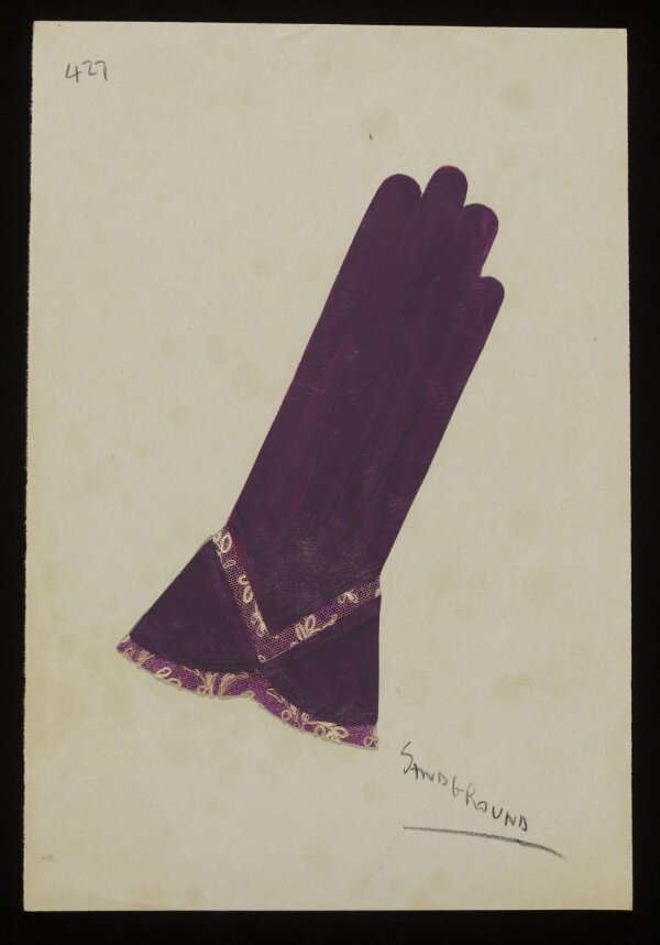 Design for a pair of leather gloves by Ruby Estelle Sandground ...